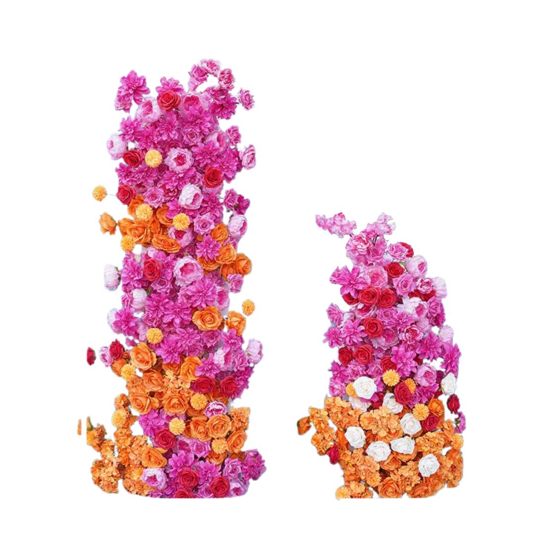 Fuchsia, Red & Orange Flower Stand – LUX EVENT RENTALS